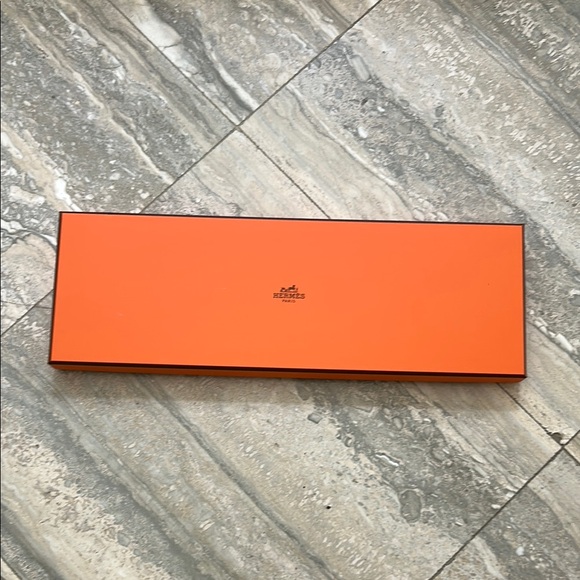 Hermes | Accessories | Authentic Herms Signature Orange Tie Box With ...
